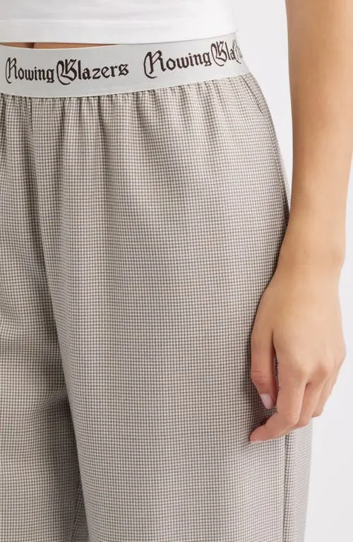 ROWING BLAZERS Houndstooth Pull On Wide Leg Pants