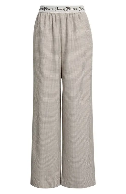 ROWING BLAZERS Houndstooth Pull On Wide Leg Pants