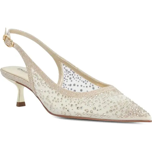 Dune London Cirelle Pointed Toe Slingback Sandal - Gold