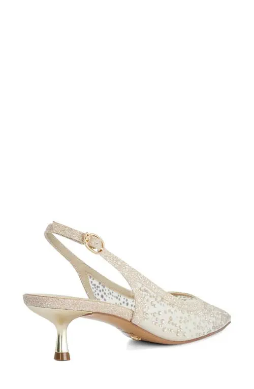 Dune London Cirelle Pointed Toe Slingback Sandal - Gold