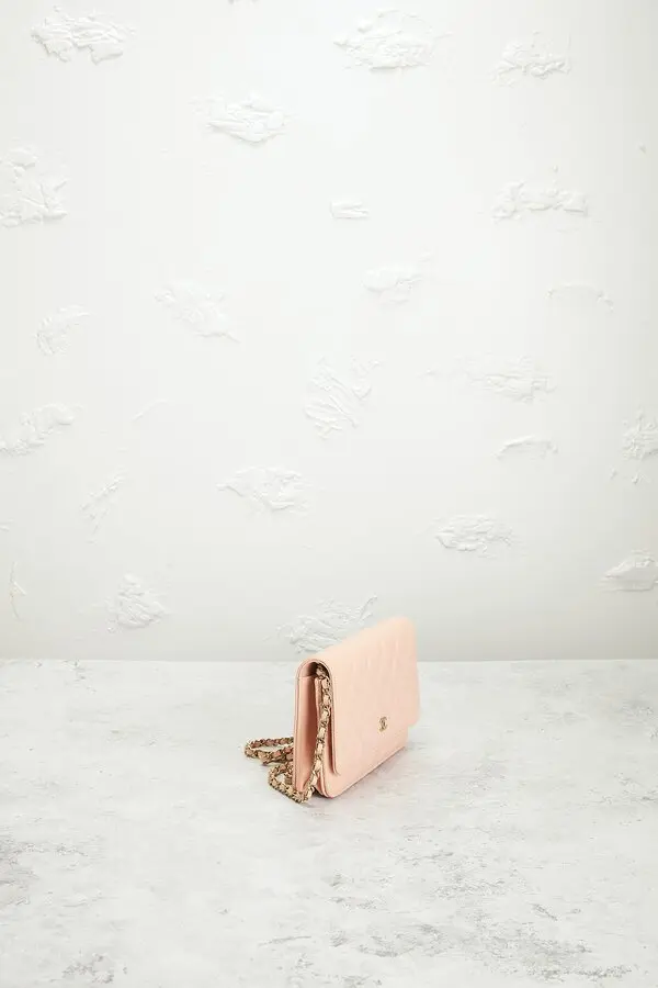 Chanel Calfskin Classic Wallet On Chain In Rose