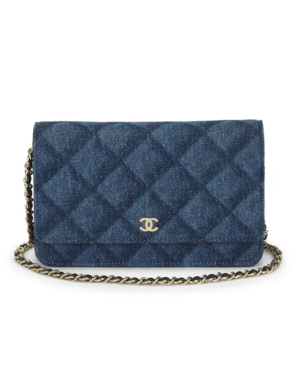 FWRD RENEW Chanel Denim Printed Wallet On Chain