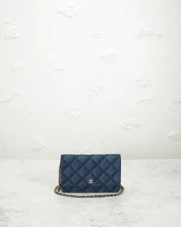 FWRD RENEW Chanel Denim Printed Wallet On Chain