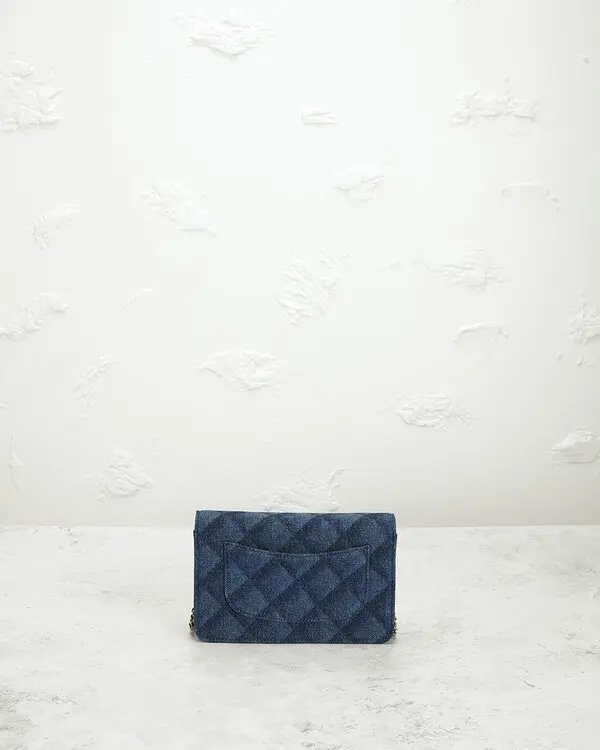 FWRD RENEW Chanel Denim Printed Wallet On Chain