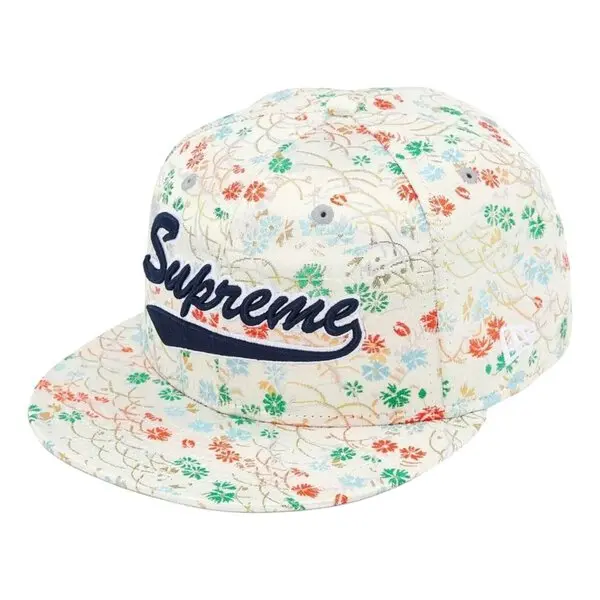 Supreme X New Era Floral Jacquard Cap - White