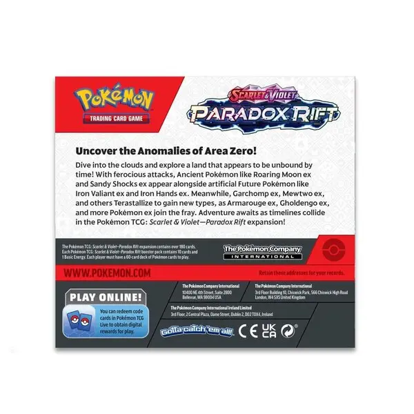 POKEMON Trading Card Game: Scarlet & Violet Paradox Rift Booster Box