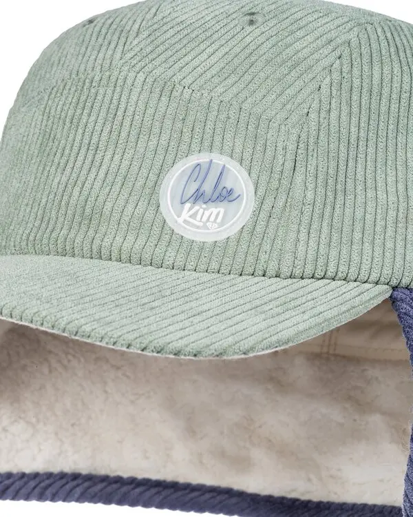Roxy Chloe Kim Corduroy Cap With Sherpa Ear Flaps