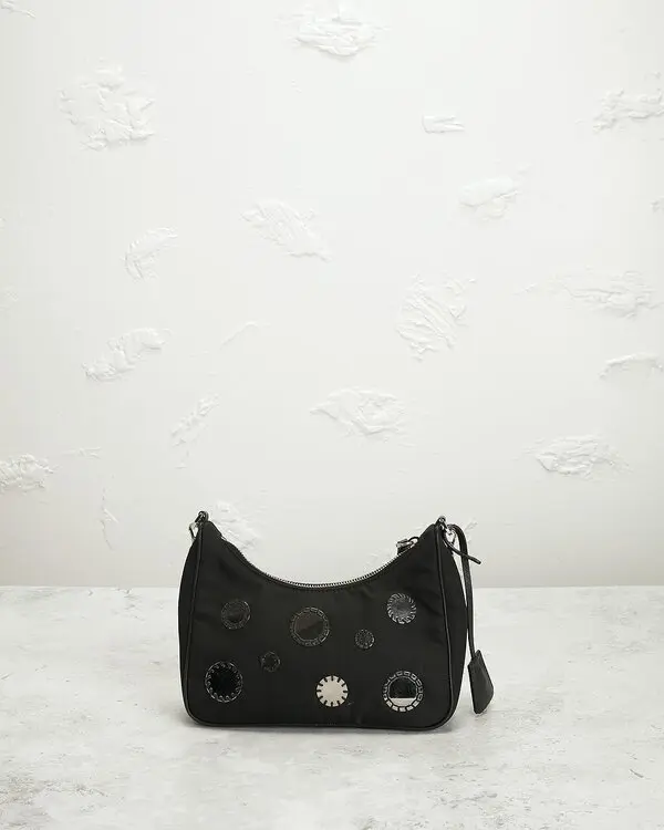FWRD RENEW Prada Sequin Polka Dot Re-edition 2005 Re-nylon Shoulder Bag