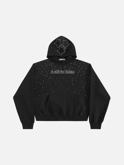 AELFRIC EDEN Boxy Rhinestone Star Pullover Hoodie