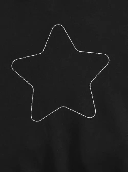 AELFRIC EDEN Boxy Rhinestone Star Pullover Hoodie