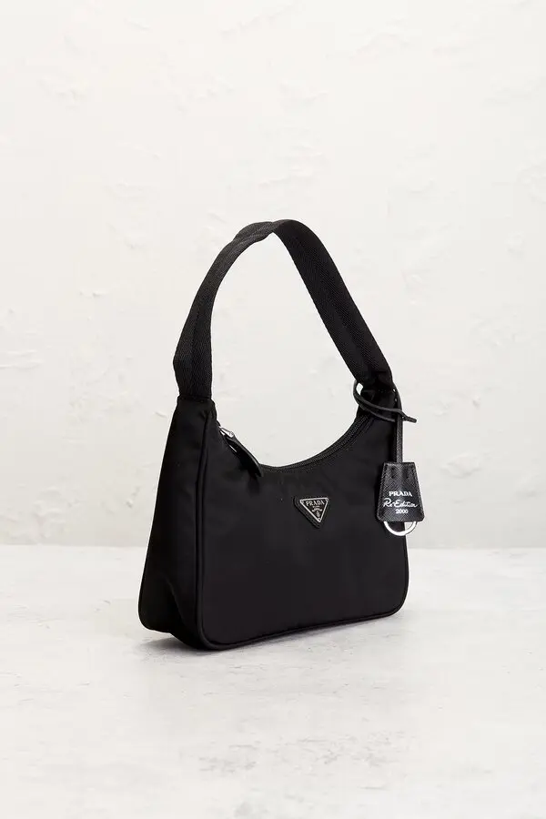 Prada Mini Re-edition 2000 Re-nylon Shoulder Bag - Black