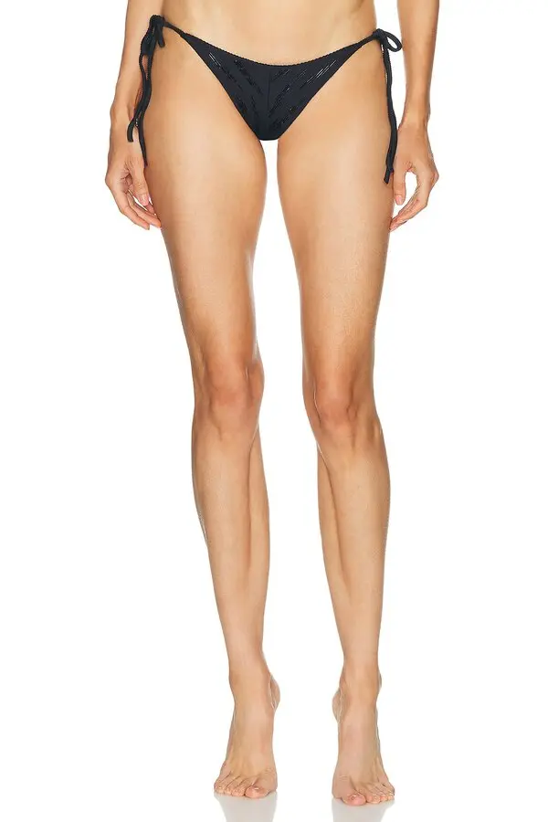 ZIAH Embroidered Tie Bikini Bottom