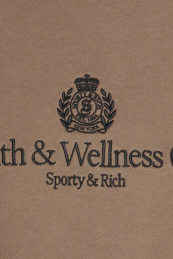 SPORTY & RICH H&amp;w Crest Embroidered Crewneck Sweatshirt