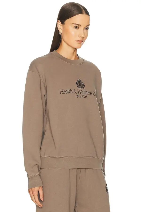 SPORTY & RICH H&amp;w Crest Embroidered Crewneck Sweatshirt