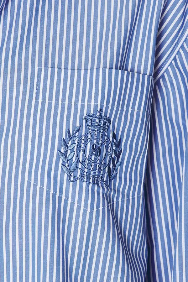 SPORTY & RICH Ny Crest Oversized Shirt In Blue