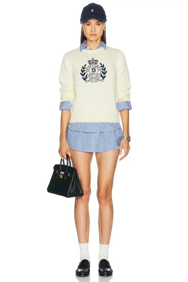 Sporty & Rich Ny Crest Oversized Shirt