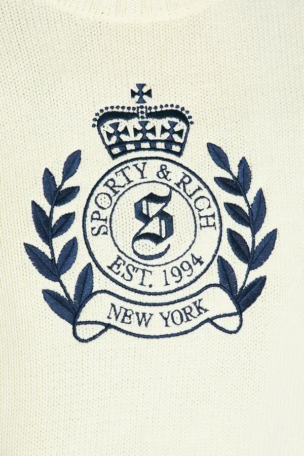 SPORTY & RICH Ny Crest Knitted Sweater