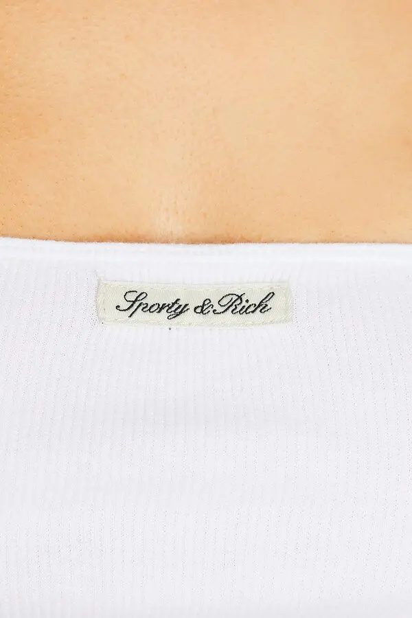 SPORTY & RICH Signature Logo Ribbed Bralette