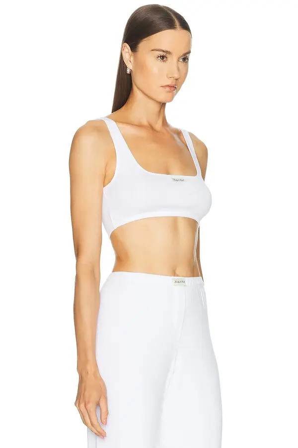 SPORTY & RICH Signature Logo Ribbed Bralette