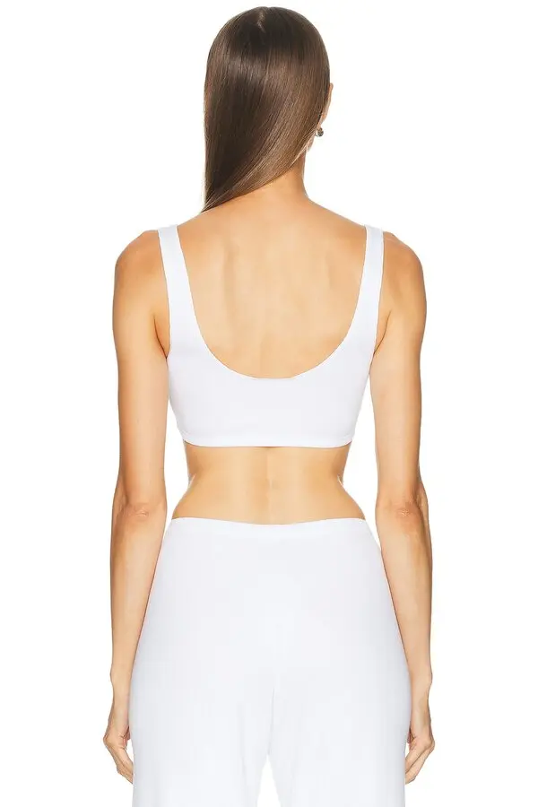 SPORTY & RICH Signature Logo Ribbed Bralette