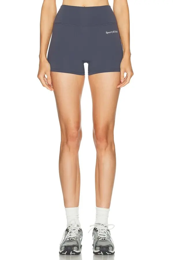 SPORTY & RICH Serif Logo Mini Biker Short