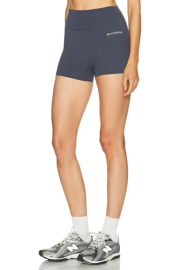 SPORTY & RICH Serif Logo Mini Biker Short