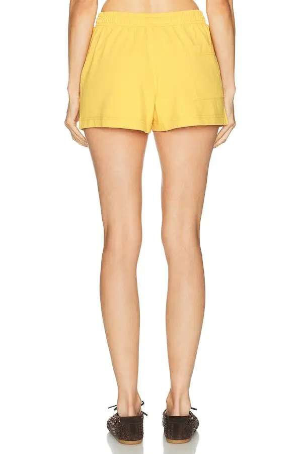 SPORTY & RICH Title Embroidered Disco Short
