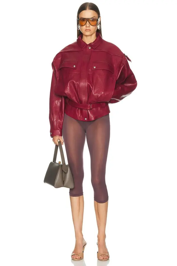 Magda Butrym Leather Bomber Jacket