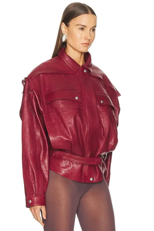 Magda Butrym Leather Bomber Jacket