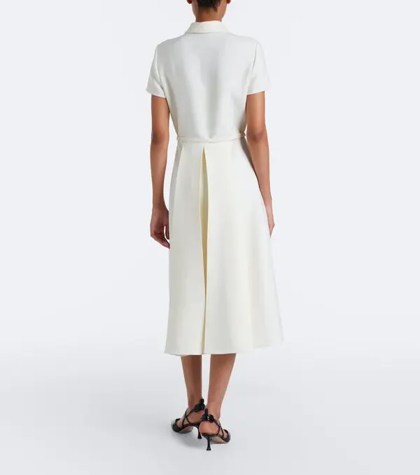 Fendi Belted Wool And Silk Midi Dress