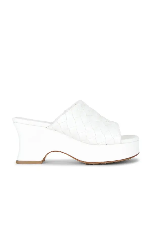Bottega Veneta Rosita Kitten Wedge Mule - Alabaster