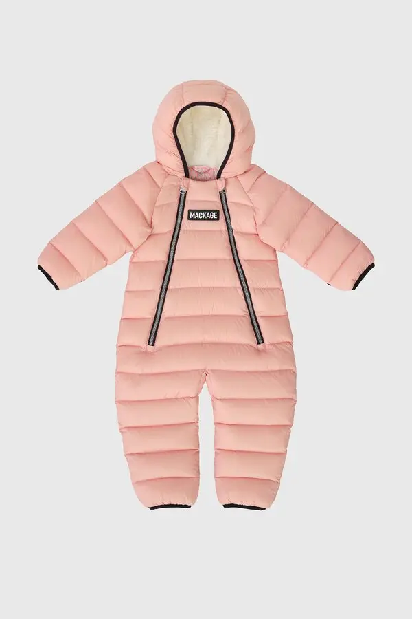 Mackage Bambi-z Recycled E3-lite Down Snowsuit For Babies - Soft Pink