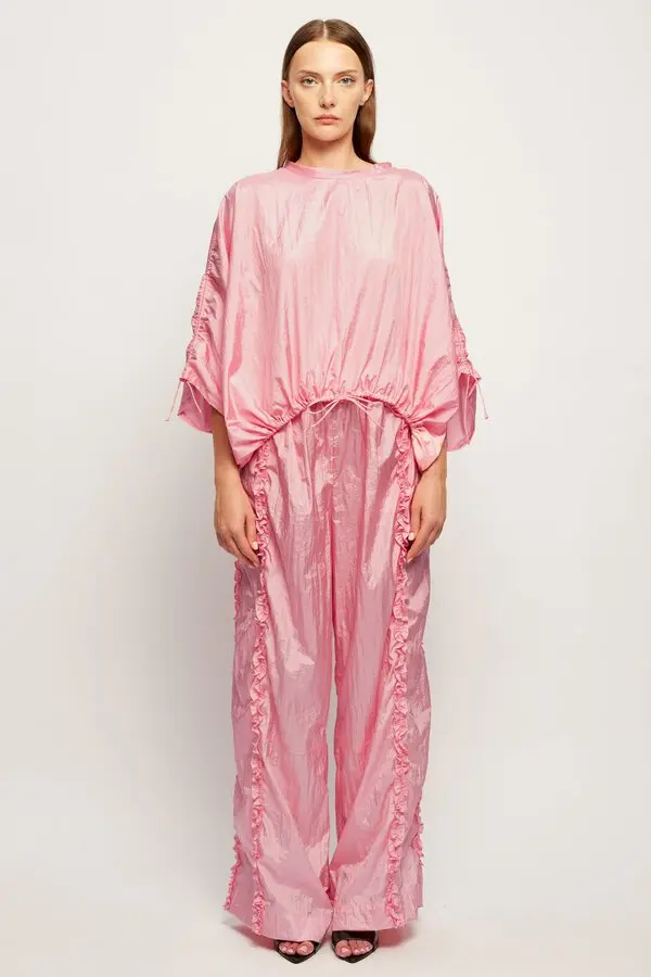 SWF Ruffled Wide-leg Parachute Pants