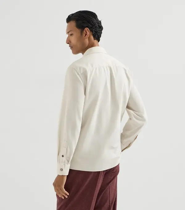 Brunello Cucinelli Cotton Gabardine Pocket Shirt