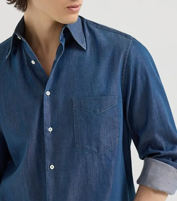 Brunello Cucinelli Denim Chambray Shirt