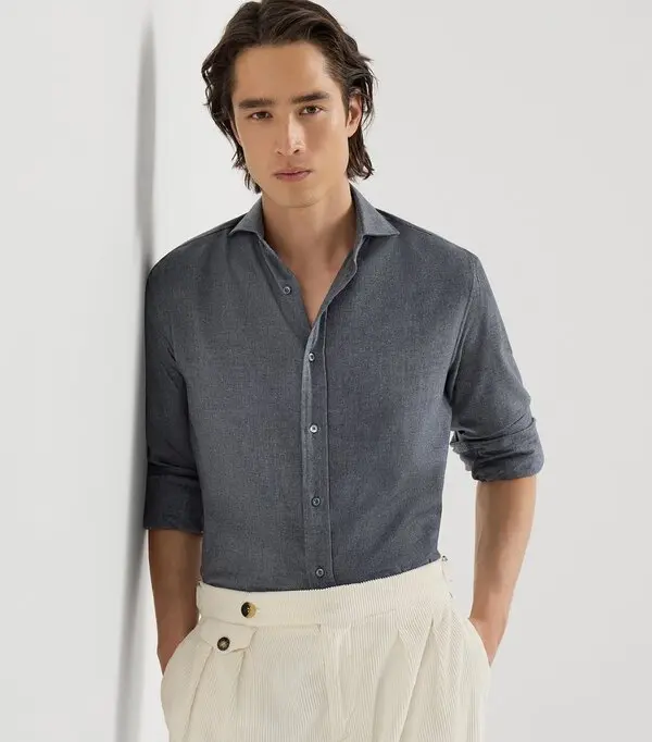 Brunello Cucinelli Cotton-blend Flannel Shirt