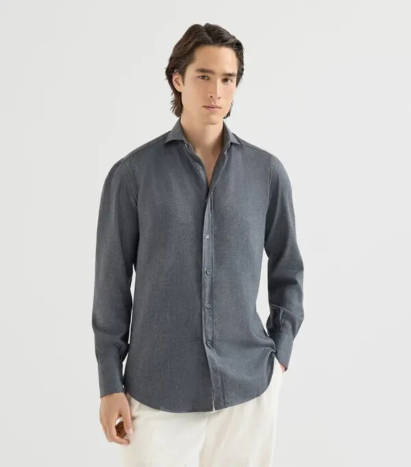Brunello Cucinelli Cotton-blend Flannel Shirt