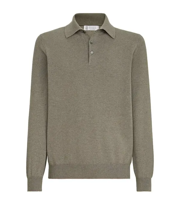 Brunello Cucinelli Cashmere Polo Sweater - Green