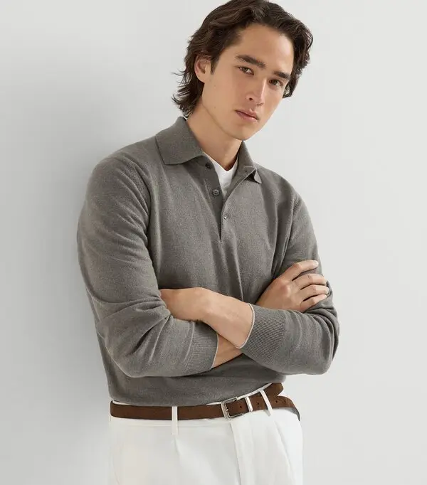 Brunello Cucinelli Cashmere Polo Sweater - Green