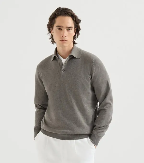 Brunello Cucinelli Cashmere Polo Sweater - Green