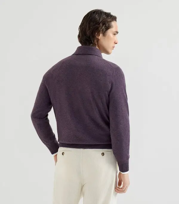 Brunello Cucinelli Cashmere Polo Sweater - Purple