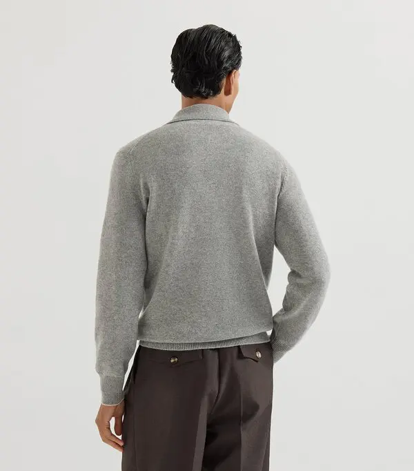 Brunello Cucinelli Cashmere Knitted Collared Overshirt Cardigan