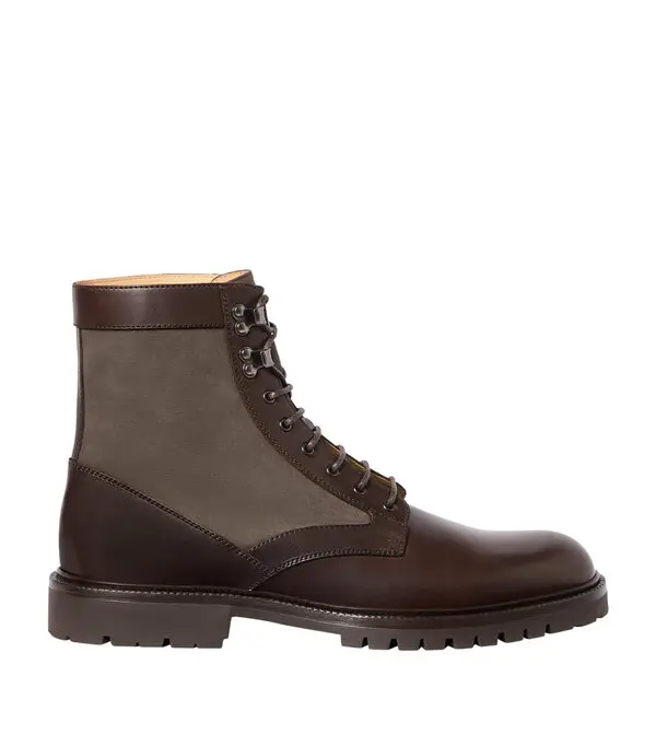 Brunello Cucinelli Leather Lace-up Ankle Boots