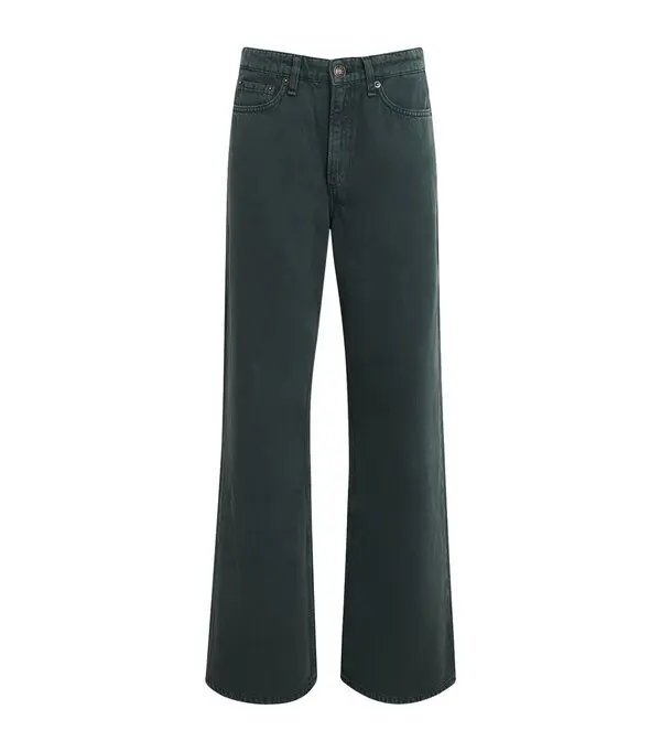 Rag & Bone Logan Mid-rise Wide-leg Jeans - Green