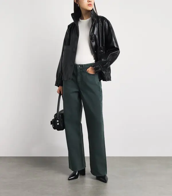 Rag & Bone Logan Mid-rise Wide-leg Jeans - Green