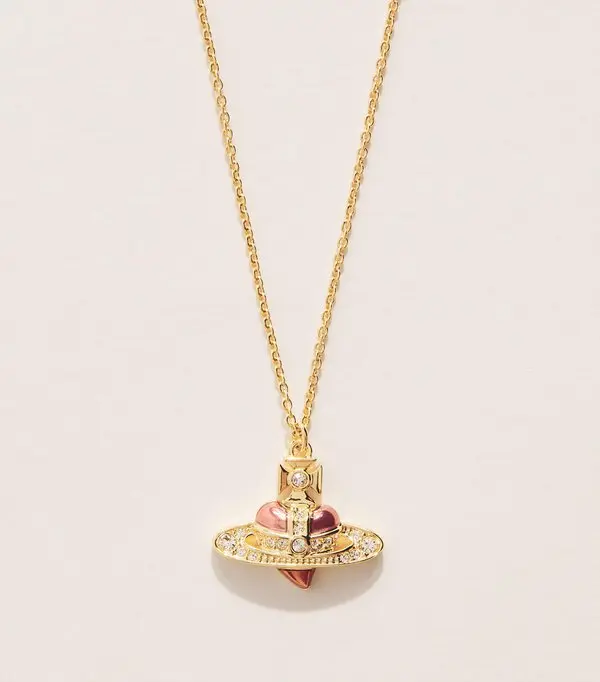 VIVIENNE WESTWOOD Diamante Heart Necklace - Gold