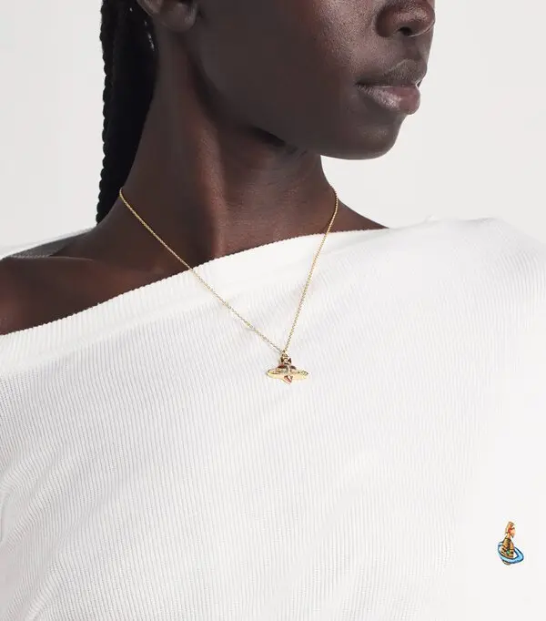 VIVIENNE WESTWOOD Diamante Heart Necklace