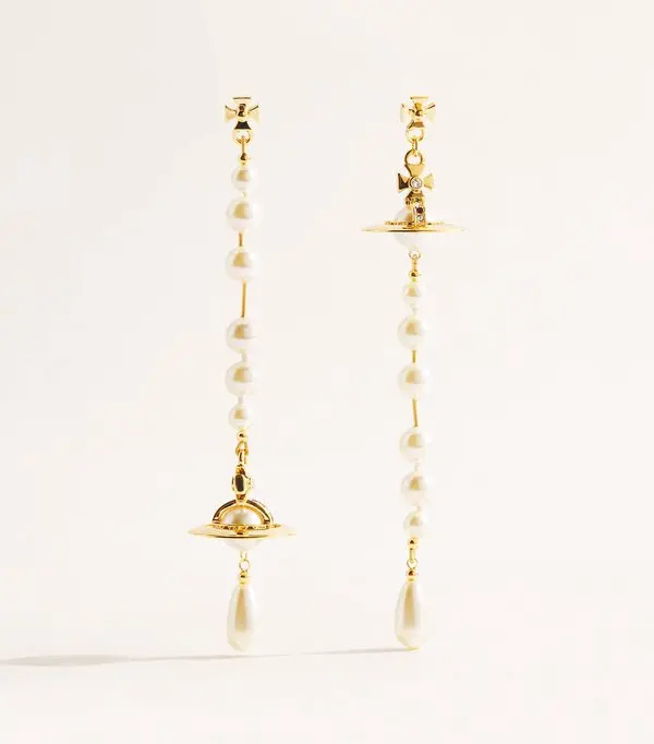 VIVIENNE WESTWOOD Broken Pearl Earrings - Gold