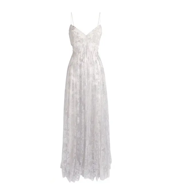 SANDRA MANSOUR Embellished Silent Thread Gown