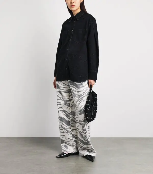 GANNI Broderie Anglaise Denim Jacket
